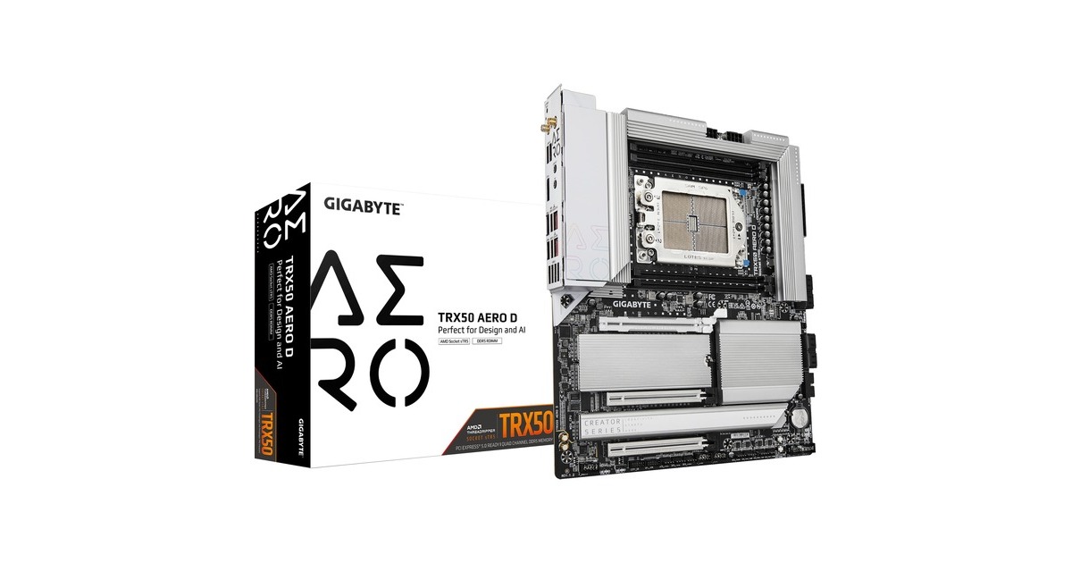 GIGABYTE TRX50 AERO D socket sTR5 moederbord Zilver/zwart, RAID, 10 GB ...