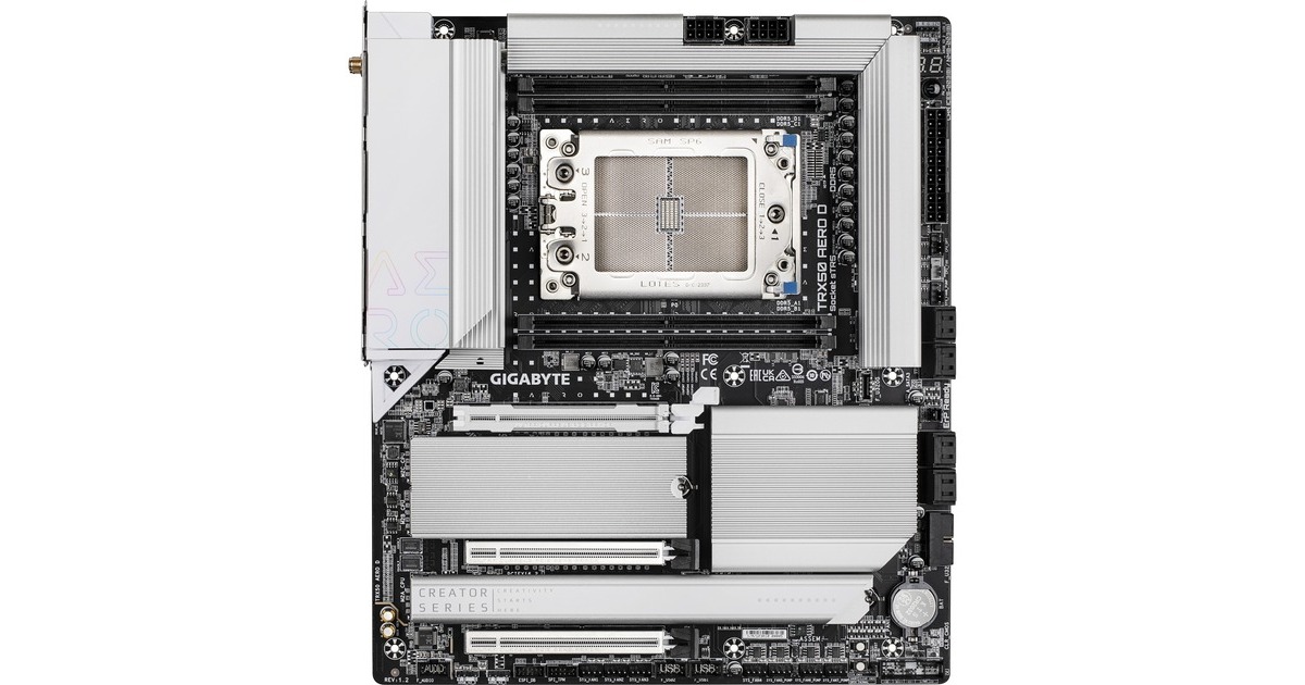 GIGABYTE TRX50 AERO D socket sTR5 moederbord Zilver/zwart, RAID, 10 GB ...