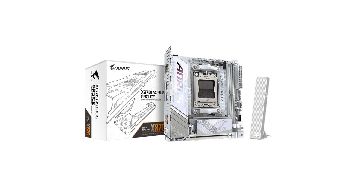 GIGABYTE X870I AORUS PRO ICE socket AM5 moederbord Wit, RAID, 2,5Gb-LAN ...