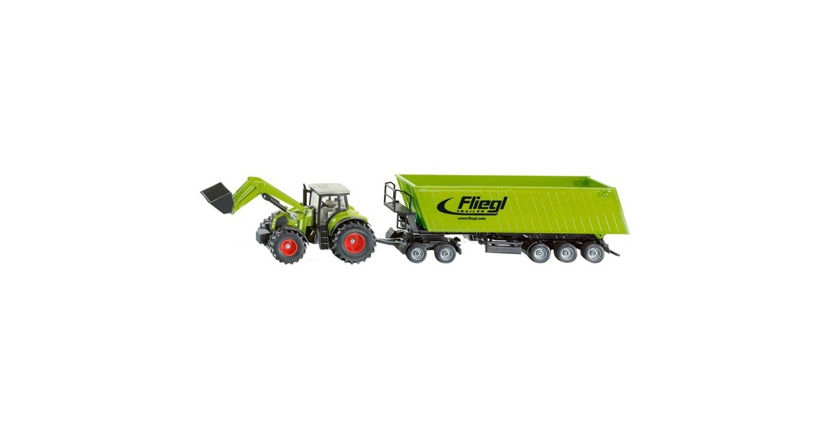 SIKU Farmer - Tractor met voorlader, dolly en kiepwagen met kantelbak ...