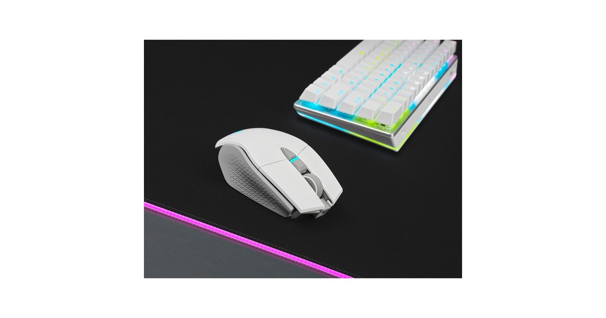 Corsair M65 RGB ULTRA WIRELESS gaming muis Wit/lichtgrijs, 26,000 DPI ...