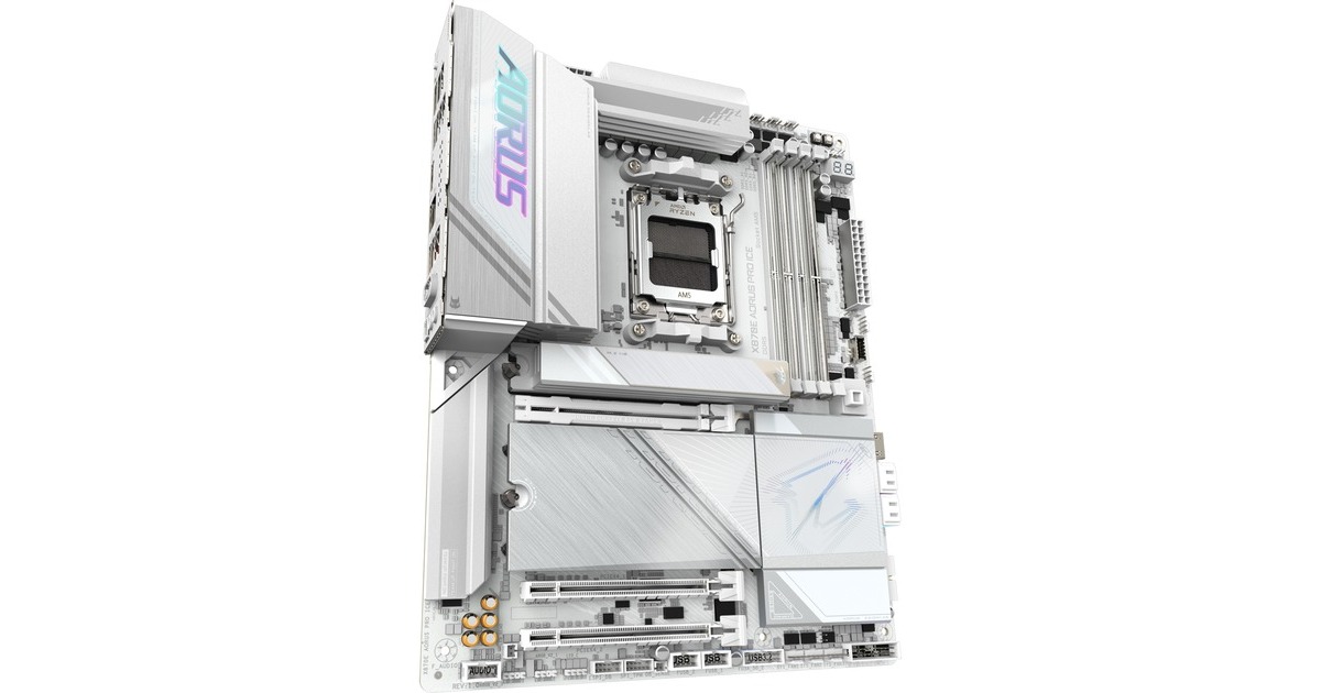 GIGABYTE X870E AORUS PRO ICE socket AM5 moederbord Zilver/wit, RAID, 2. ...