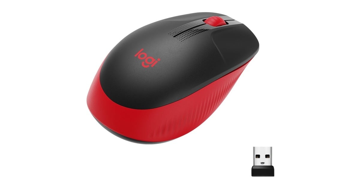Logitech M190 Full-size wireless mouse Rood, 1000 dpi