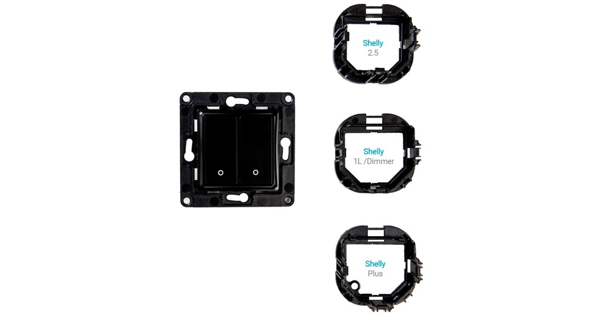 Shelly Wall Switch 2 knop Zwart