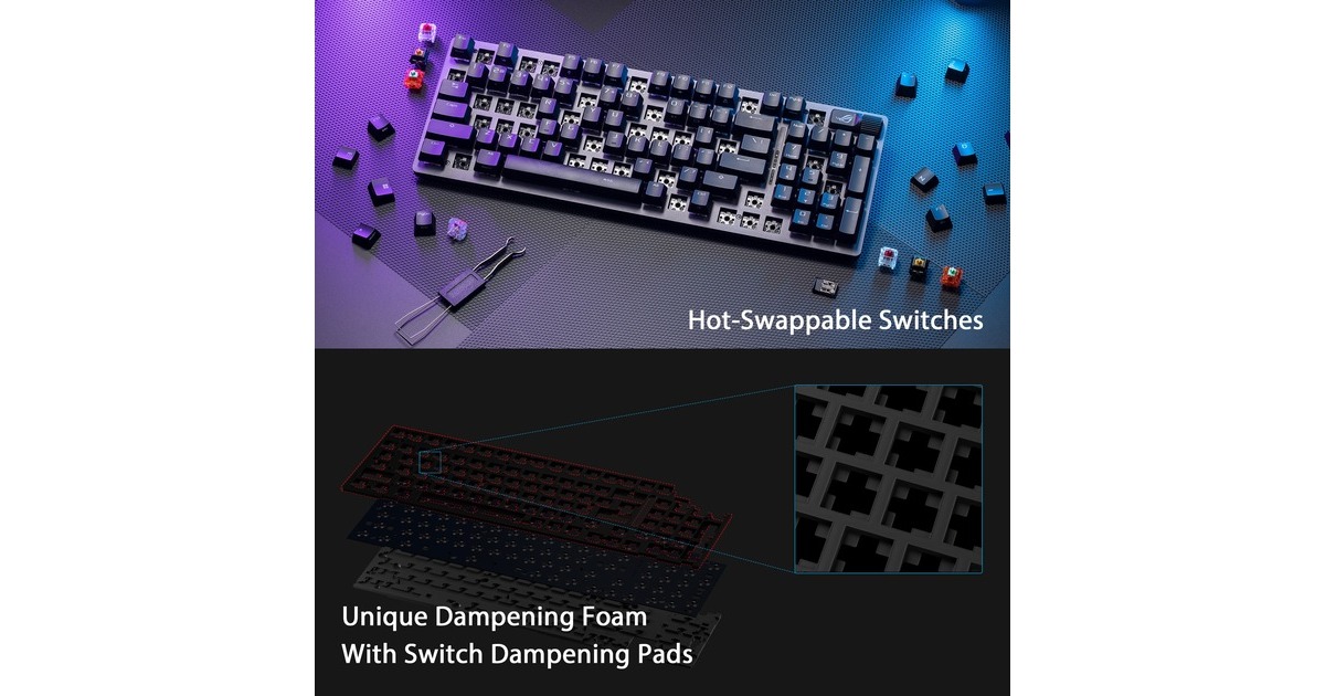 ASUS ROG Strix Scope II 96 Wireless, gaming toetsenbord Zwart, US lay ...