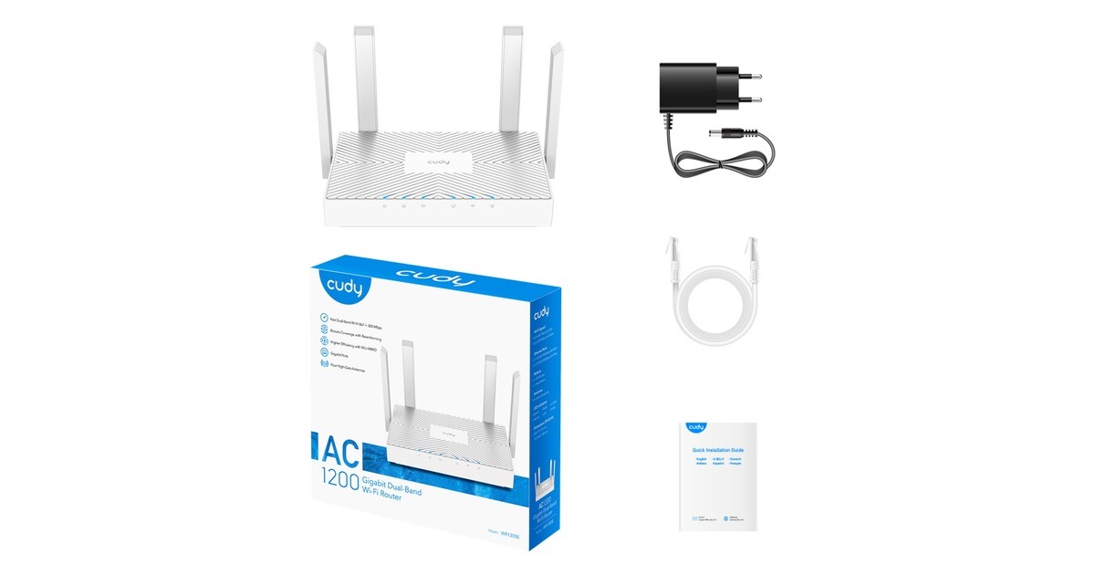 Cudy AC1200 Gigabit Wi-Fi Router Wit, Cudy app Cudy AC1200 Gigabit Wi-Fi Router Wit, Cudy app