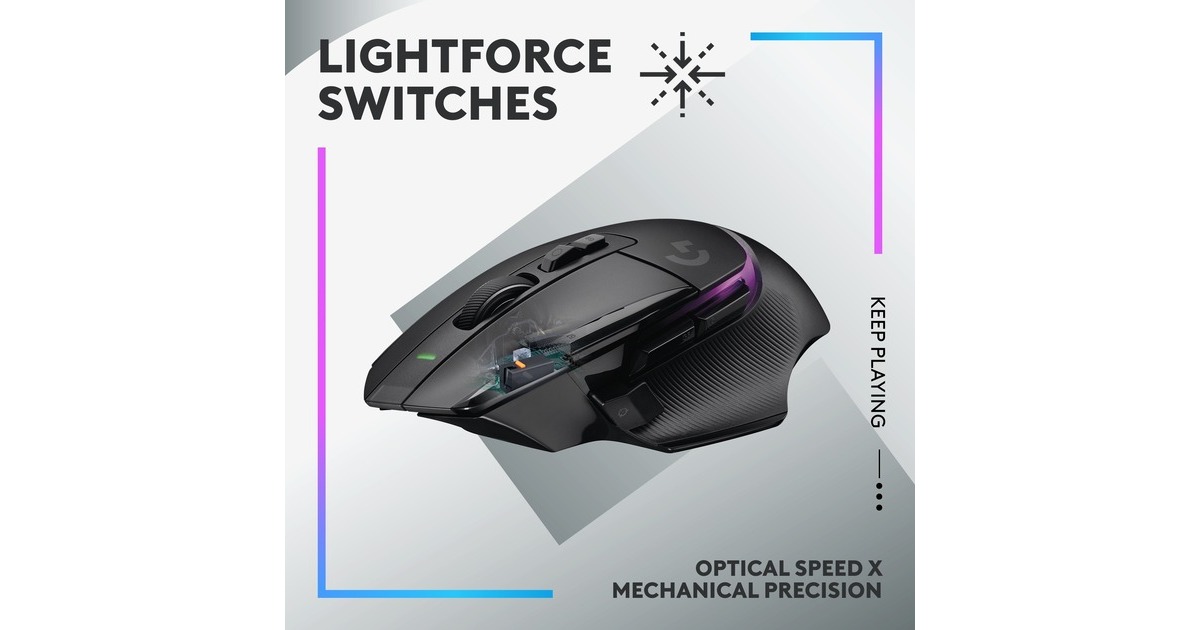Logitech G G502 X PLUS LIGHTSPEED gaming muis Zwart, 100 - 25.600 dpi ...