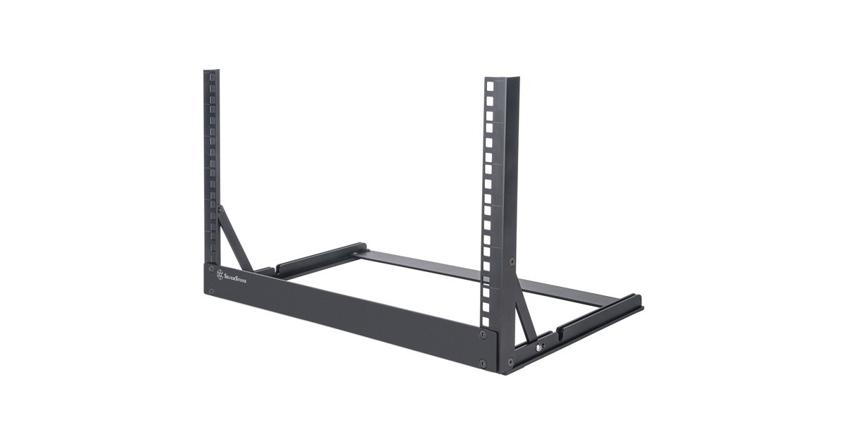 SilverStone 19" 6U open-frame desktop rack bevestiging Zwart