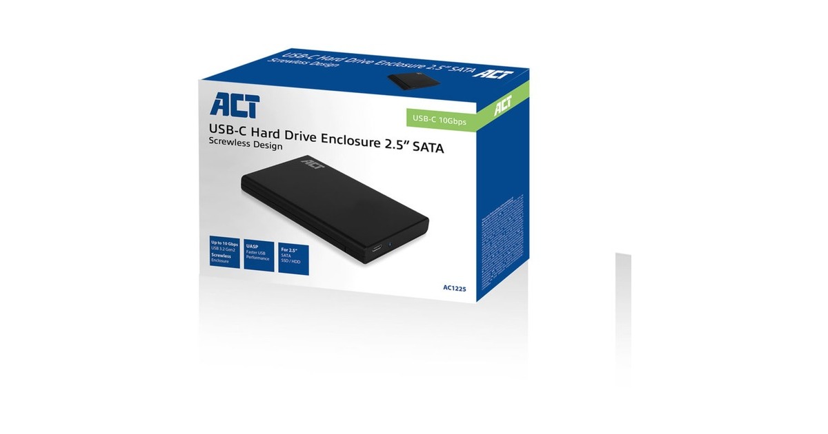 ACT Connectivity 2.5" SATA hard drive behuizing externe behuizing Zwart ...