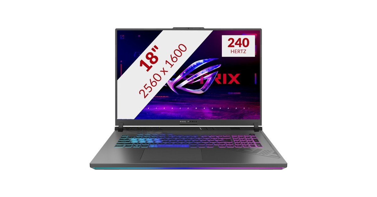 ASUS ROG Strix 18 G814JI-N6079W 18" gaming laptop Grijs | i9-13980HX ...