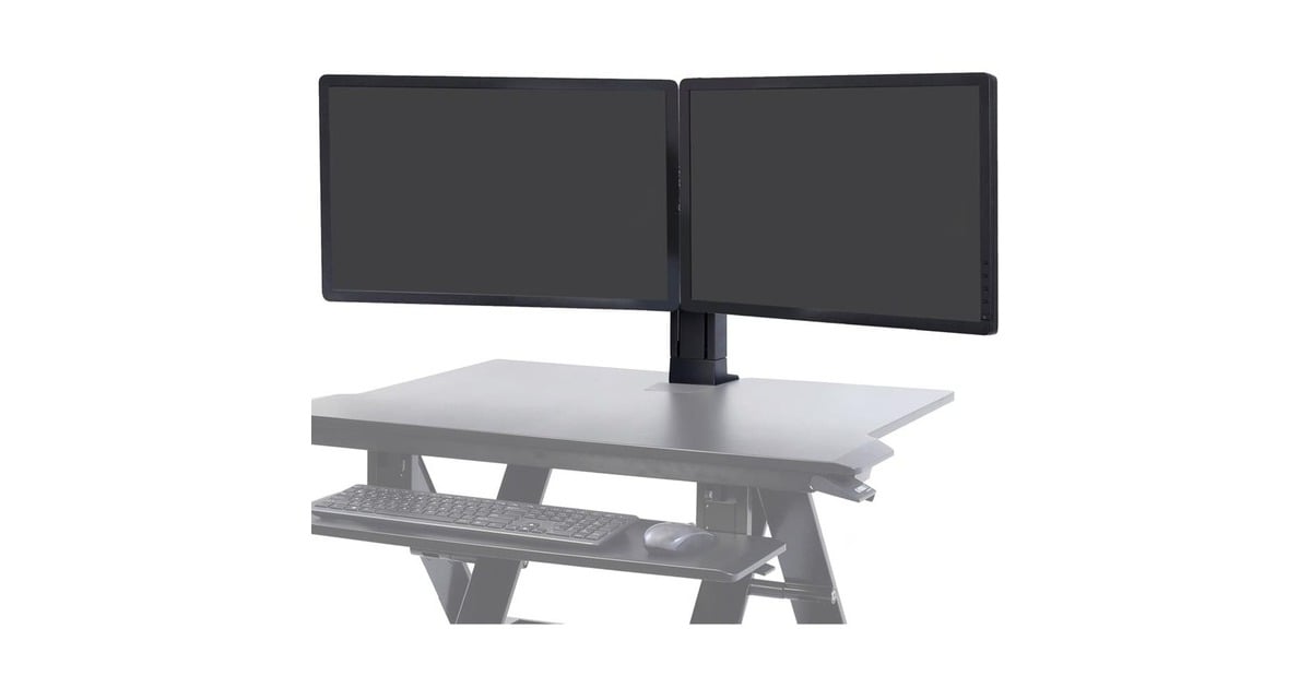 Ergotron WorkFit Dual Monitor Kit, universal monitorarm Zwart