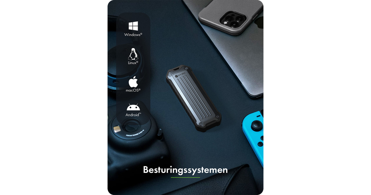 ICY BOX IB-1827MCP-C31 externe behuizing Zwart, USB-C 3.2 (10 Gbit/s)