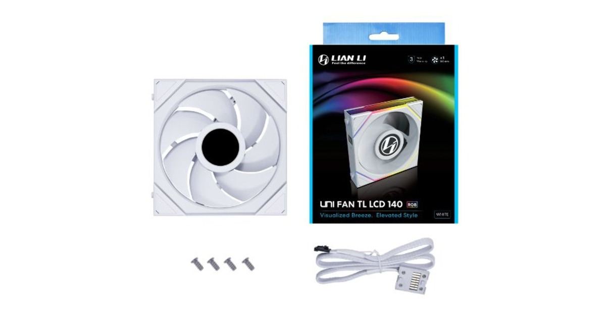 Lian Li UNI FAN TL-LCD140 White Single Pack case fan Wit