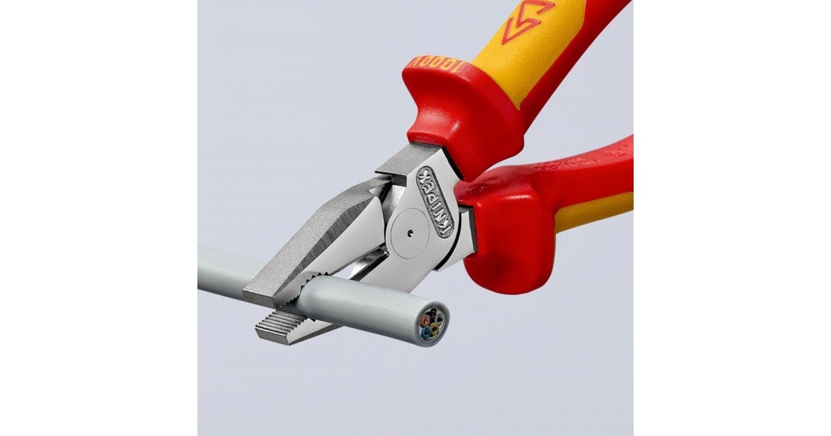 Knipex Kracht-kombitang 02 06 180 VDE combinatietang Rood/geel, Lengte ...