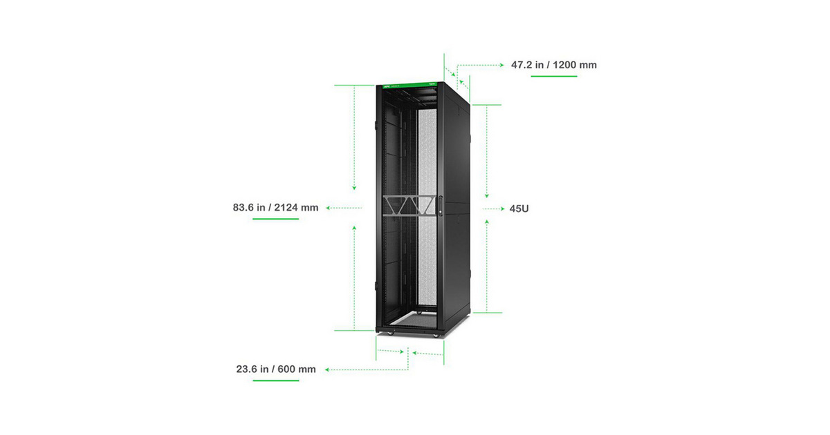 APC NetShelter SX Gen 2 AR3305B2, 45U server rack Zwart/groen, 60(b) x ...