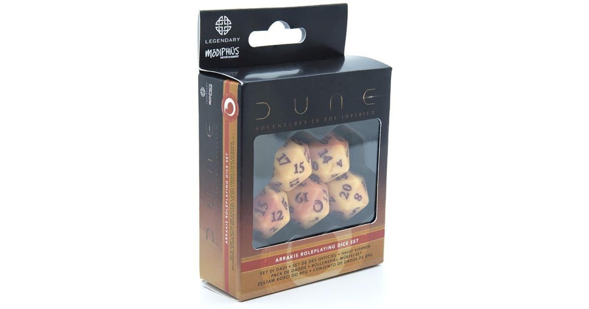 Asmodee Dune: RPG Dice set Arrakis Tabletop spel 5 stuks