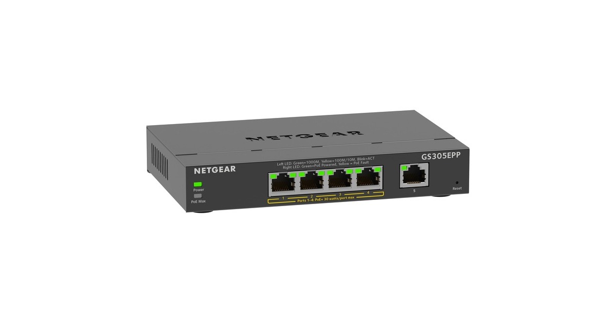 NETGEAR GS305EPP switch Zwart