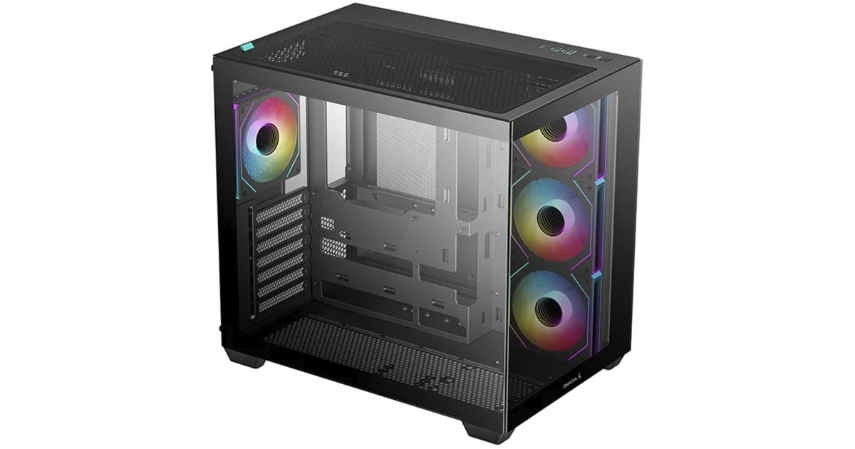 Deepcool CG530 4F midi tower behuizing Zwart | 2x USB-A | 1x USB-C | RGB | Tempered Glass