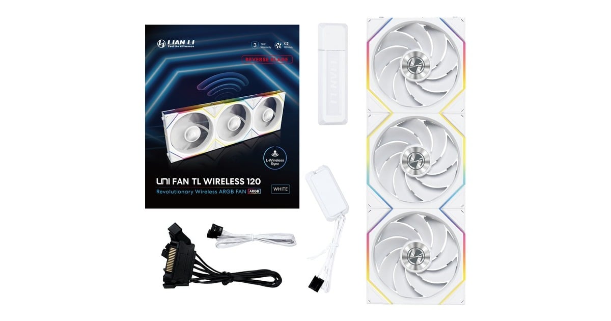 Lian Li UNI FAN TL 120 Reverse Blade Wireless Triple Pack case fan Wit ...