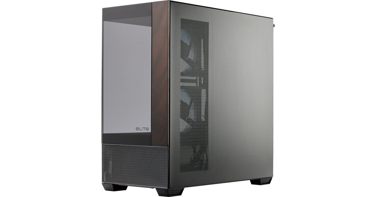 Cooler Master Elite 690 Wood midi tower behuizing Zwart/houtkleur | 2x ...