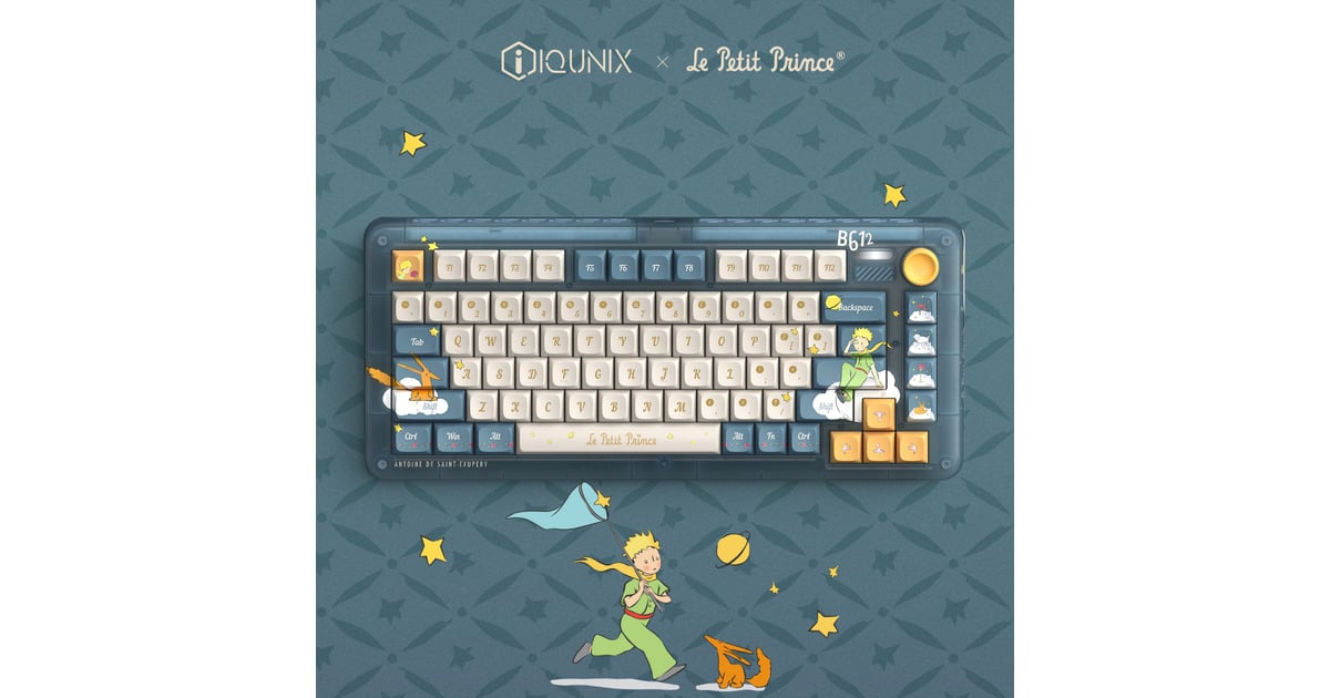 IQUNIX ZX75 Sky Encounter Wireless Mechanical Keyboard, gaming toetsenbord Blauw/wit, US lay-out ...