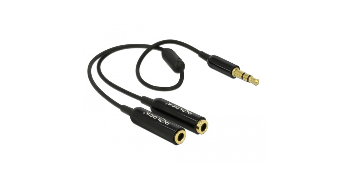DeLOCK Cable audio splitter stereo jack male 3.5mm > 2x stereo jack ...
