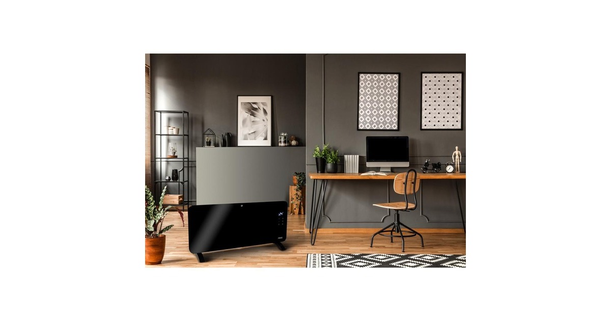 Princess Smart Glazen Paneelverwarmer 2000Z convector Zwart, Wi-Fi