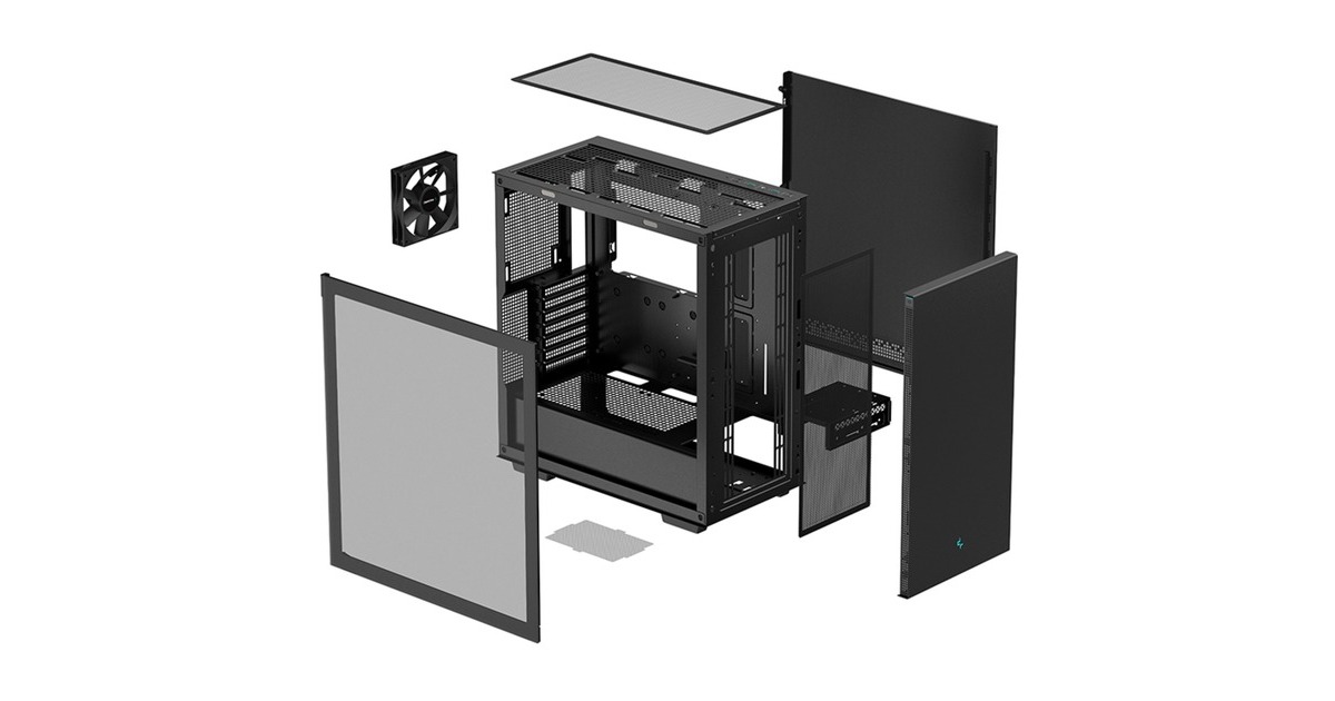 Deepcool CH510 midi tower behuizing Zwart | 2x USB-A | Tempered Glass
