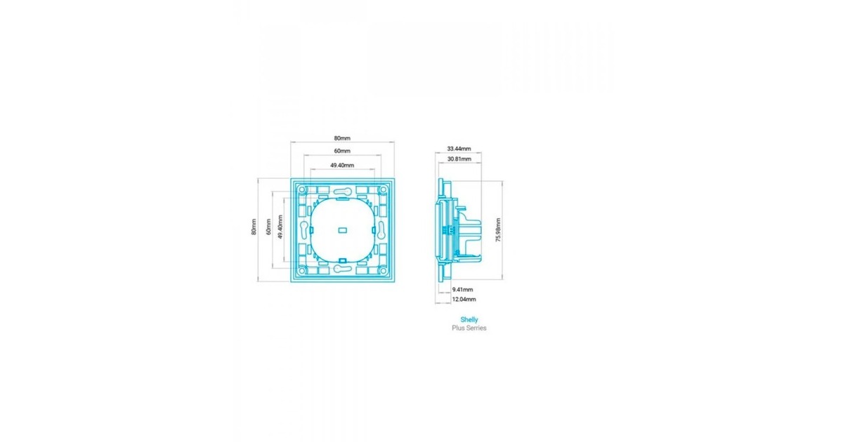 Shelly Wall Switch 4 knop Zwart
