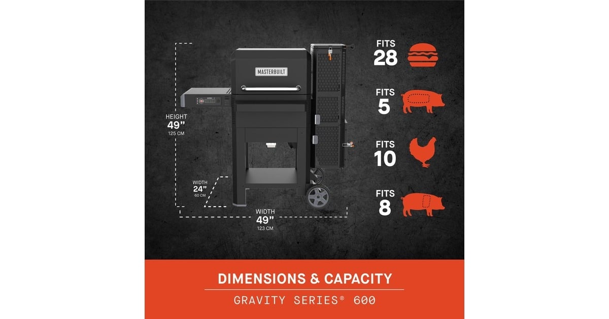 Masterbuilt Gravity Series 600, digitale houtskoolgrill en roker ...