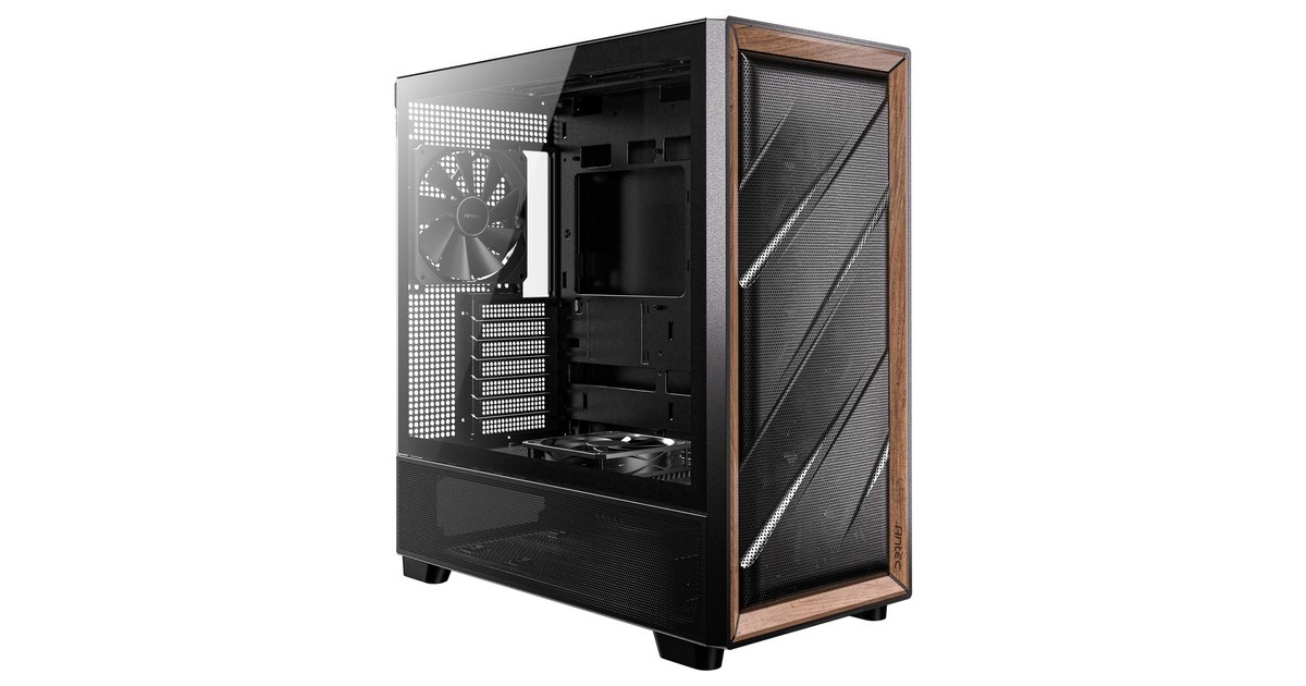 Antec FLUX midi tower behuizing Zwart | 2x USB-A | 1x USB-C | Tempered ...