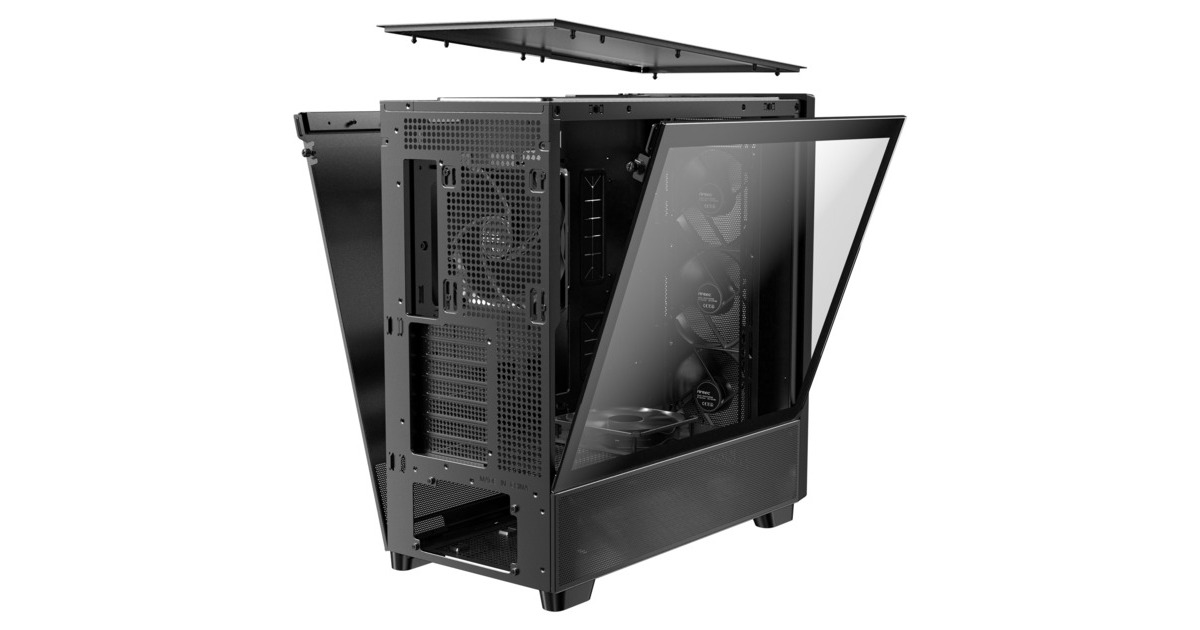 Antec FLUX midi tower behuizing Zwart | 2x USB-A | 1x USB-C | Tempered ...