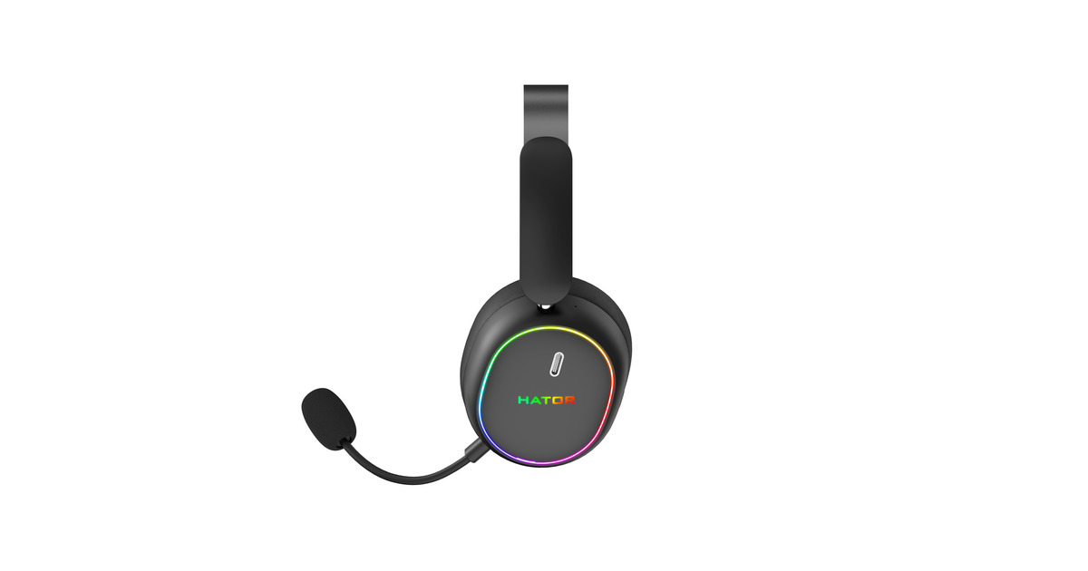 Hator Phoenix 2 Wireless over-ear gaming headset Zwart, RGB, 2.4GHz / Bluetooth 5.4 / USB-C