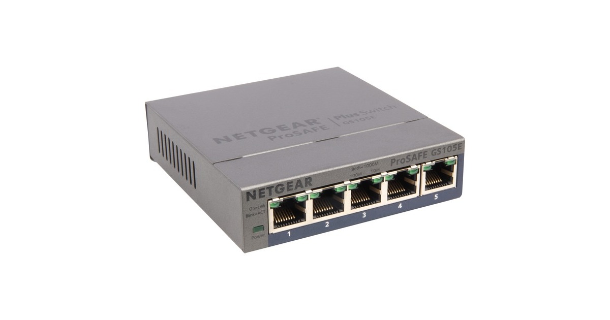 NETGEAR ProSAFE GS105E v2, 3 pack switch Grijs