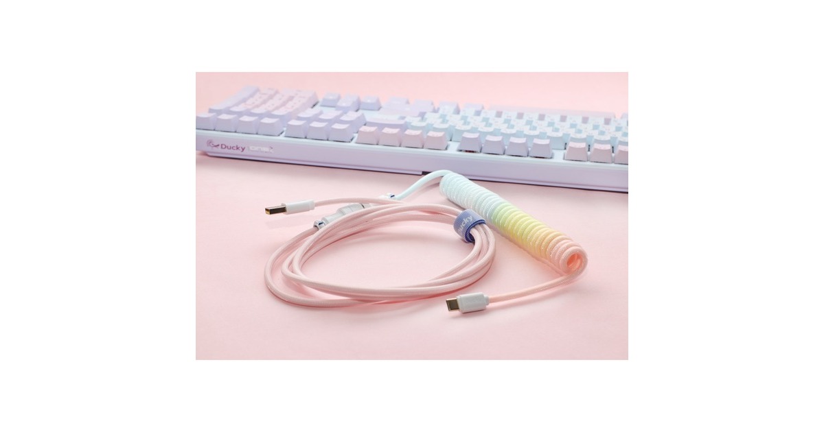 Ducky Coiled Cable V2 - Cotton Candy kabel