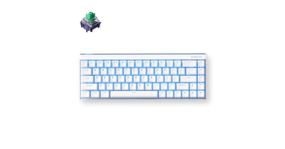 MCHOSE Ace 68 Air Hall Effect Magnetic Switch Gaming Keyboard Wit/blauw ...