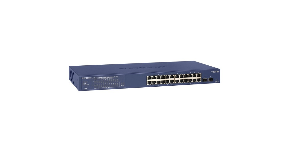 NETGEAR GS724TPv3 switch Blauw