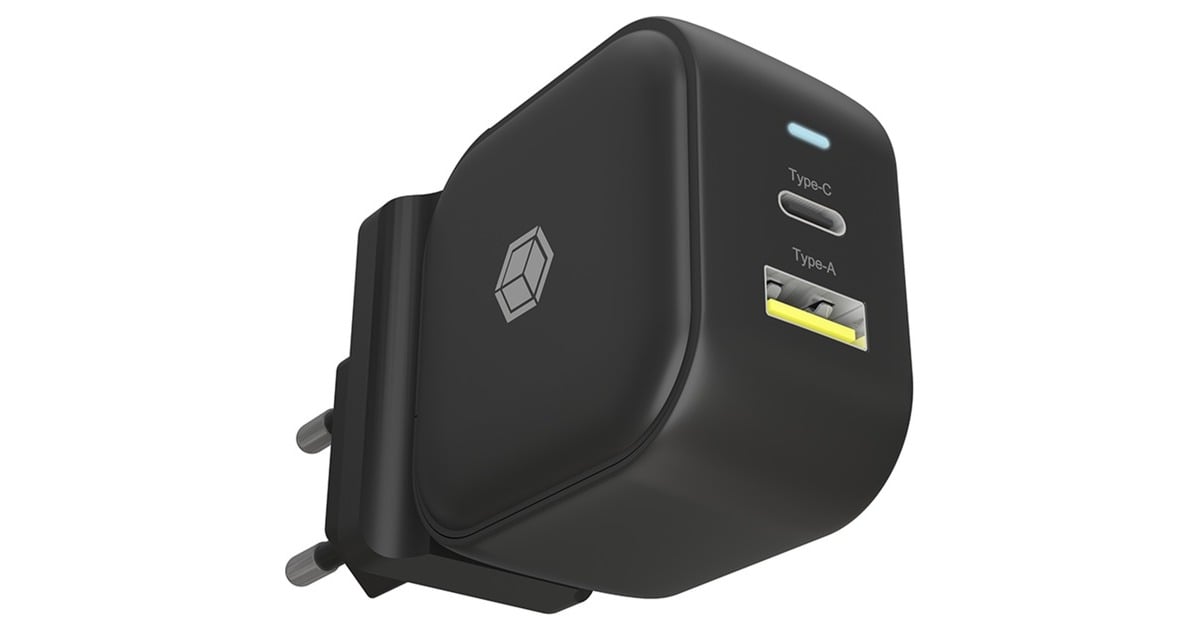 ICY BOX IB-PS106-PD 2-port wall charger with USB Power Delivery Zwart