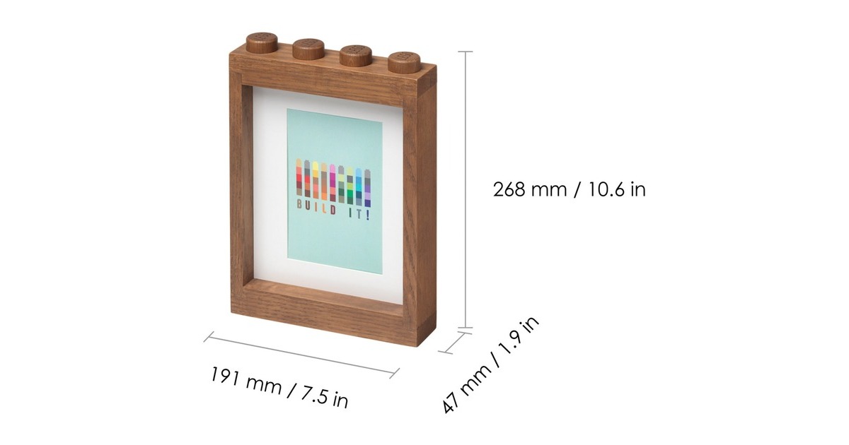Room Copenhagen LEGO 1x4 Wooden Picture Frame Dark Stained Oak lijst Eiken