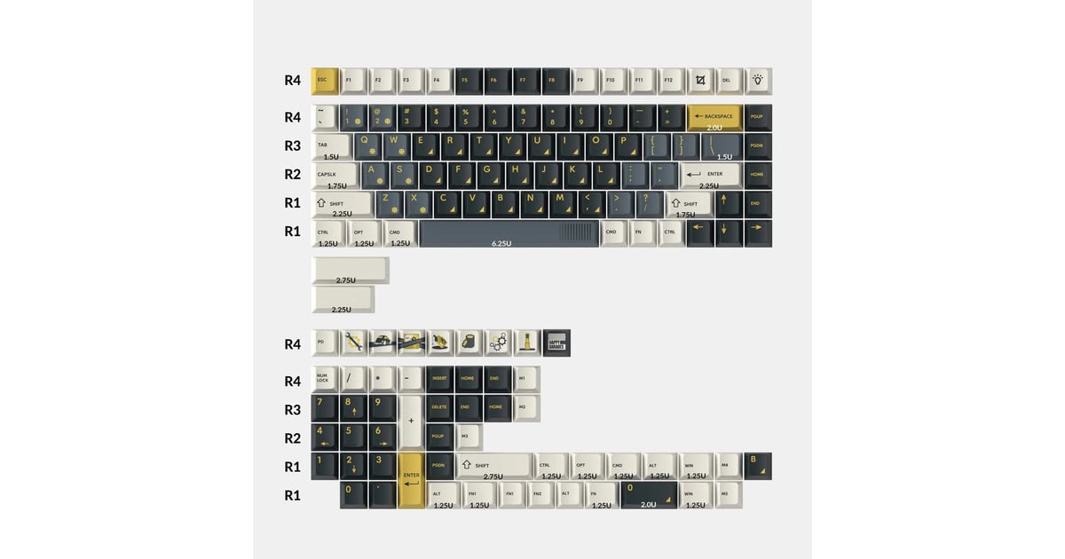 Keychron Retro Garage - Cherry Profiel Dye-Sub PBT Volledige Keycap Set ...