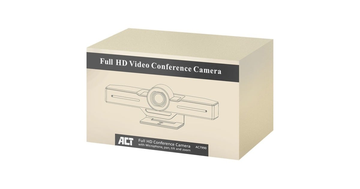 ACT Connectivity Full HD Conference Camera met microfoon, pan, tilt en zoom webcam Zwart