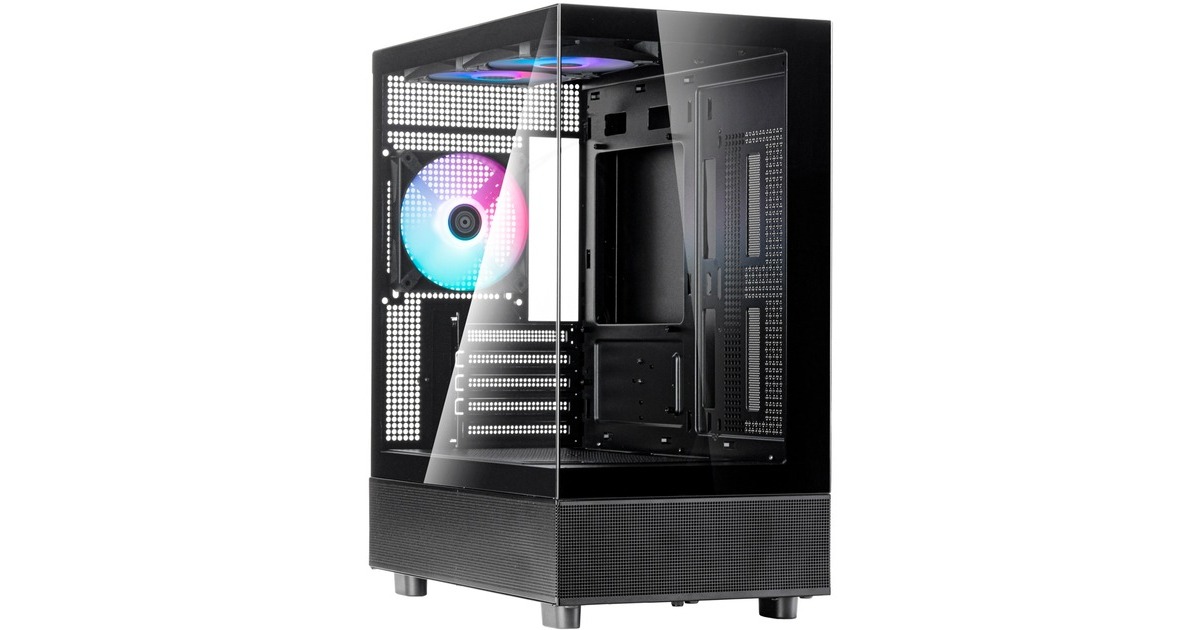 SilverStone Lucid 04 mini tower behuizing Zwart | 2x USB-A | 1x USB-C ...