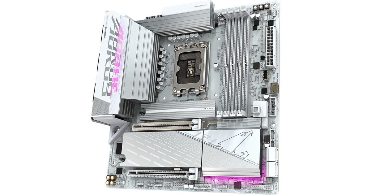 GIGABYTE B860M AORUS ELITE WIFI6E ICE socket 1851 moederbord Zilver/wit ...