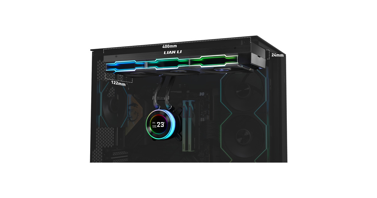 Lian Li Hydroshift II LCD-C 360TL wireless waterkoeling Zwart