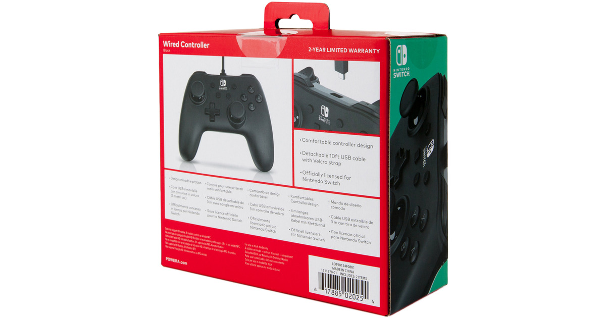 PowerA Switch Wired Controller Black Zwart