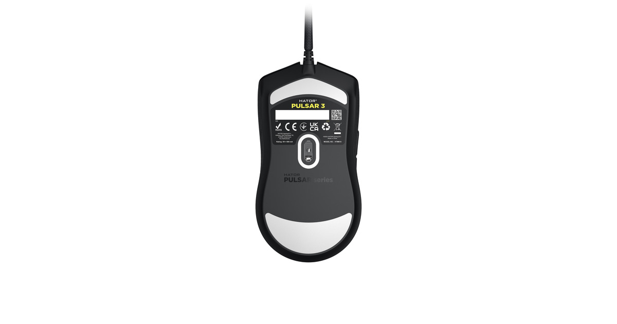 Hator Pulsar 3 gaming muis Zwart, 400 - 12.000 DPI, RGB