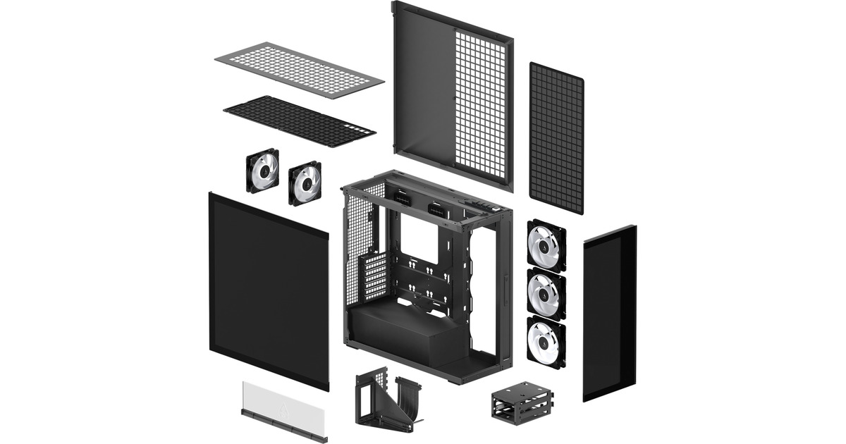 ARCTIC Xtender VG midi tower behuizing Zwart | 2x USB-A | 1x USB-C ...