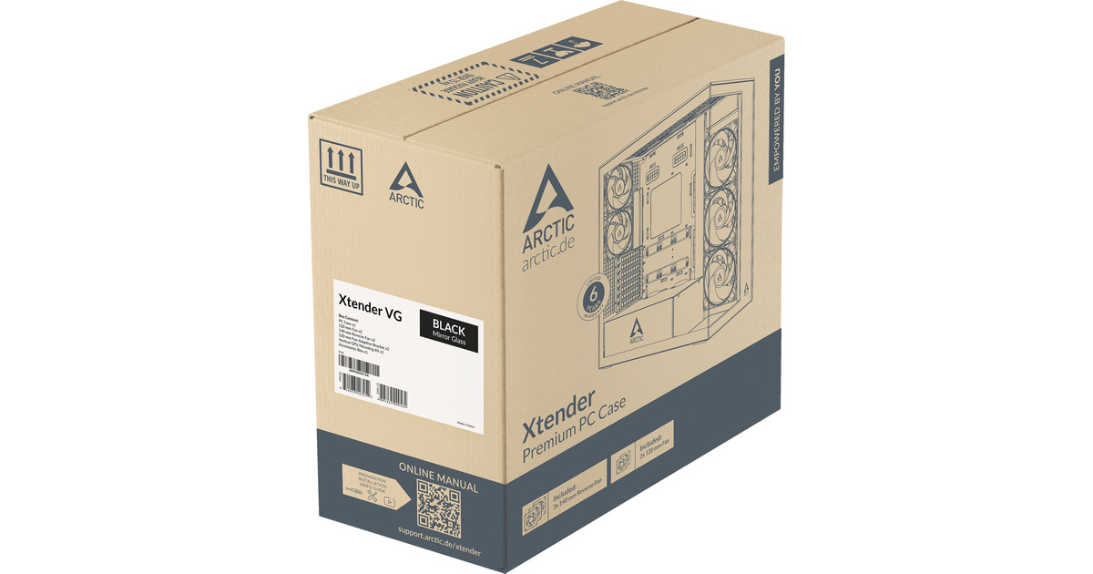 ARCTIC Xtender VG midi tower behuizing Zwart | 2x USB-A | 1x USB-C ...