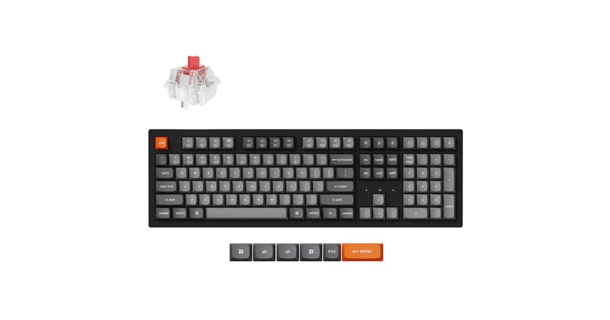 Keychron K10 Max-B1, toetsenbord Zwart, US lay-out, Keychron Super Red ...
