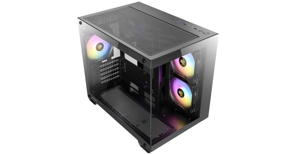 Antec CX600M ARGB mini tower behuizing Zwart | 3x USB-A | Tempered Glass